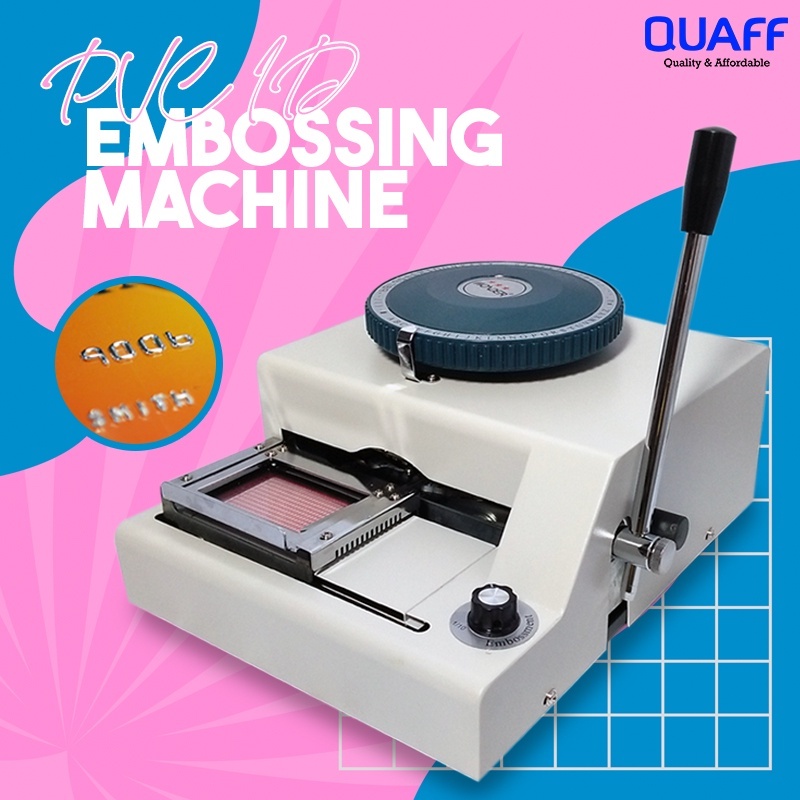 QUAFF PVC ID Card Embossing Machine for ATM Card Size (letters/numbers ...