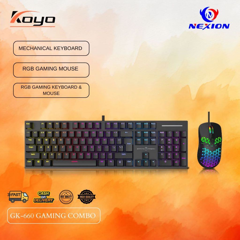 Nexion GK660 104 Keys 12 Running Lighting mode Mechanical Keyboard with ...