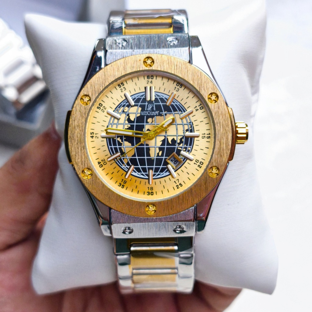 Authentic Men's Casual Watch WORLD MAP Elegant Stylish Non-Tarnish ...
