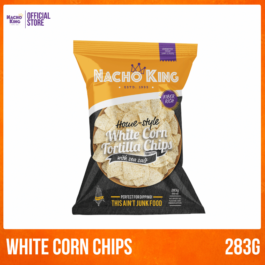 Nacho King Home-Style White Corn Tortilla Chips with Sea Salt 283g ...