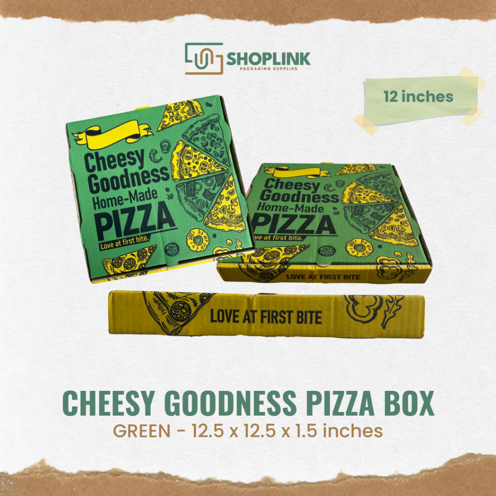Pizza Box Corrugated Packaging | Brown Kraft | Generic Print | Green ...