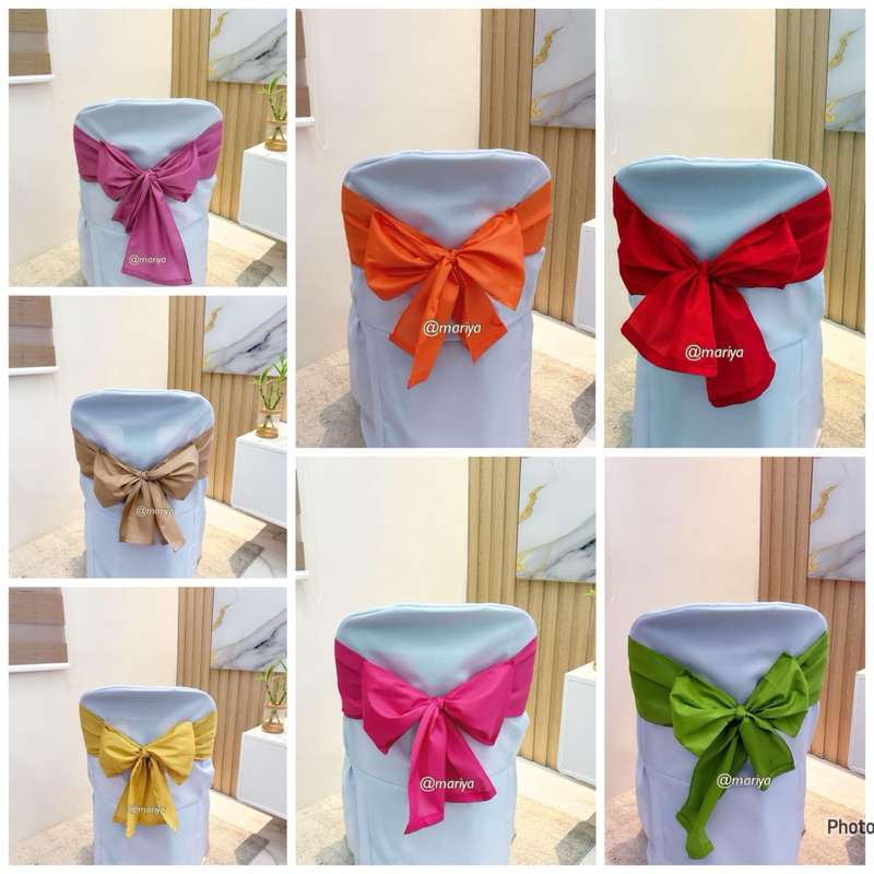 Monoblock Chair Cover & Ribbon/Sold per piece | Shopee Philippines