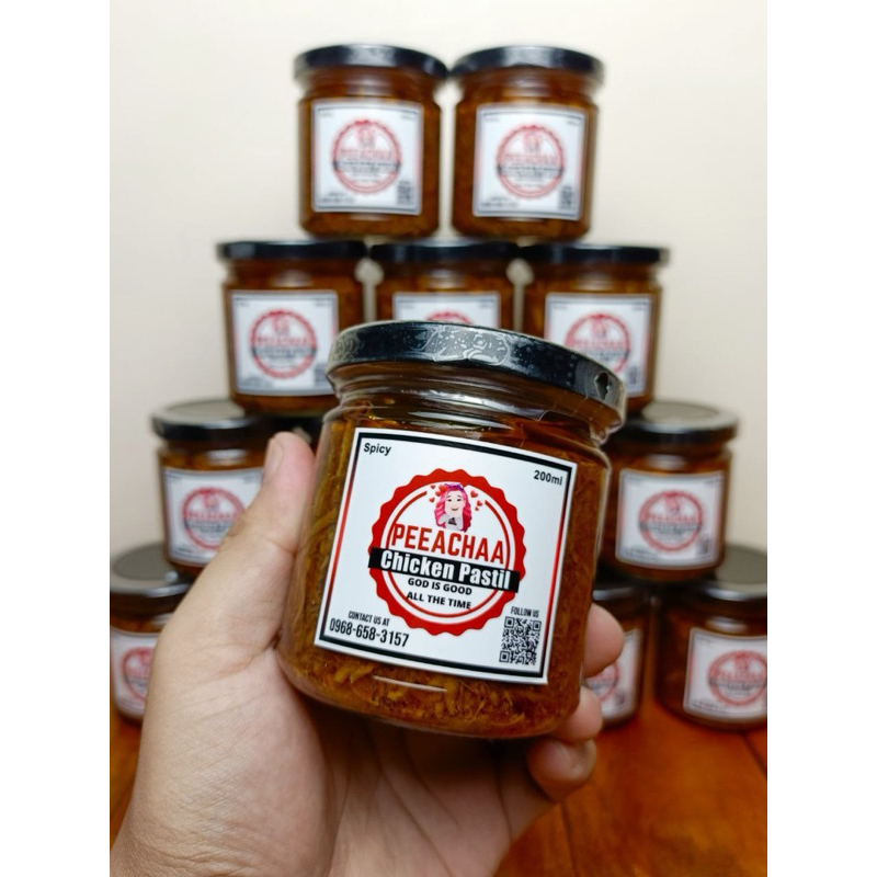 Chicken Pastil in a jar 200ml PLAIN AND SPICY | Shopee Philippines