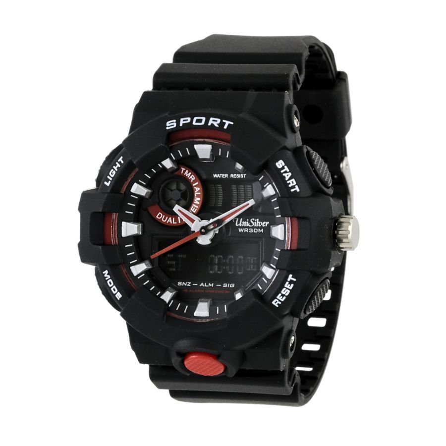 UniSilver TIME Men's Large Analog Digital Rubber watch KW4067-1004 ...
