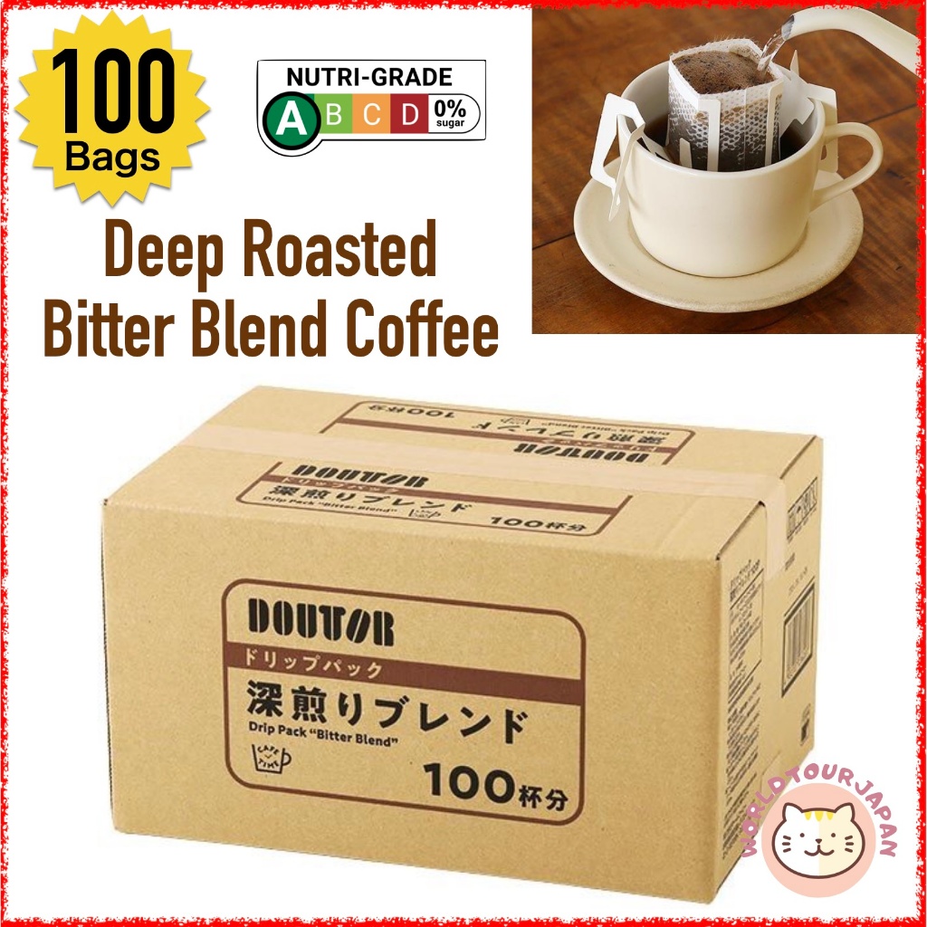 DOUTOR / Drip Bag Coffee / Deep Roasted Rich & Bitter Blend / 100 Bags ...