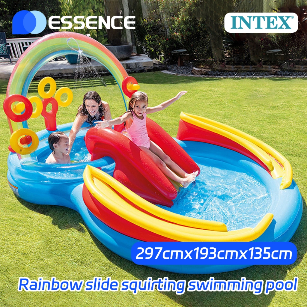 INTEX rainbow slide inflatable swimming pool paddling pool kids sand ...