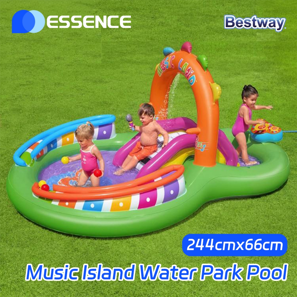 Bestway 53117 outdoor inflatable swimming pool Music Island Water Park ...