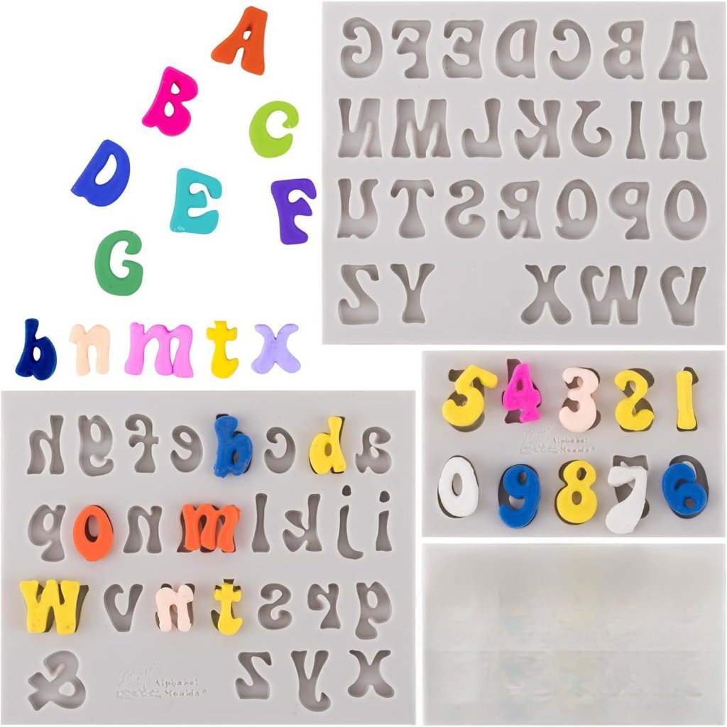 3pcs. Alphanumeric Mold Set Alphabet Letters Numbers Alpha big Silicone ...