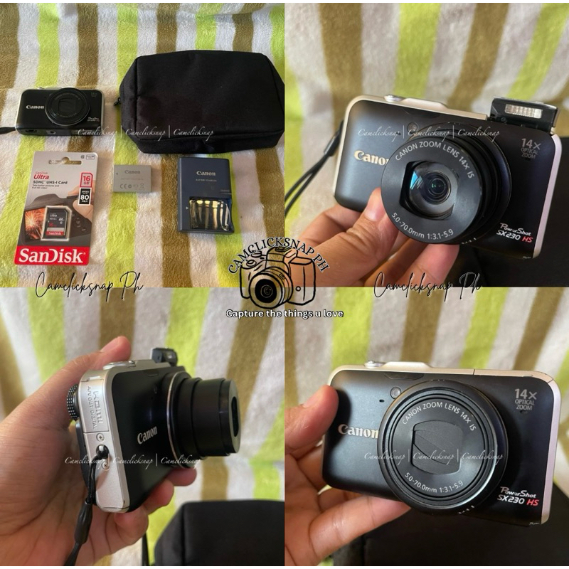 CPH Canon Powershot SX230 HS black Digital Camera Pop up flash ...