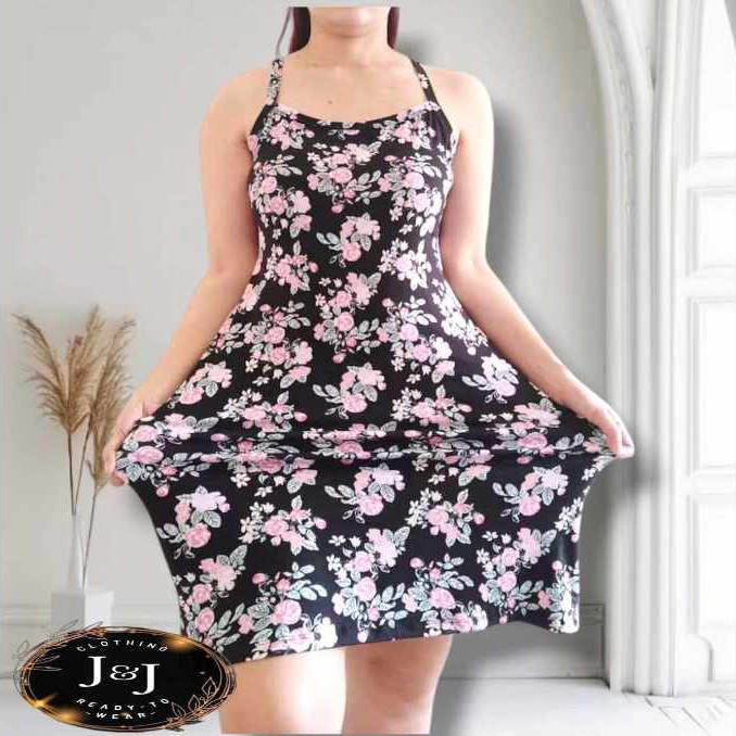 Ladies Spag Dress Bestida Pambahay/Pang -Alis/Pantulog Stretchy fit up ...