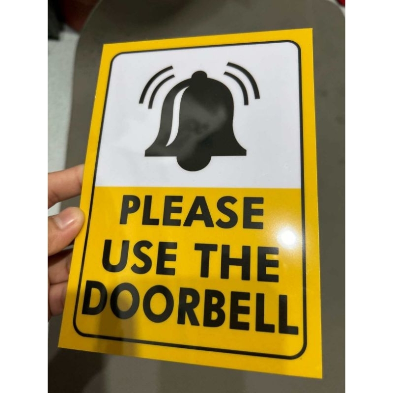 PLEASE USE THE DOORBELL SIGNAGE 5x7 inches | Shopee Philippines