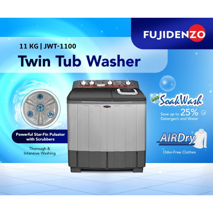 Fujidenzo JWT-1100 11 kg. Twin Tub Washing Machine | Shopee Philippines