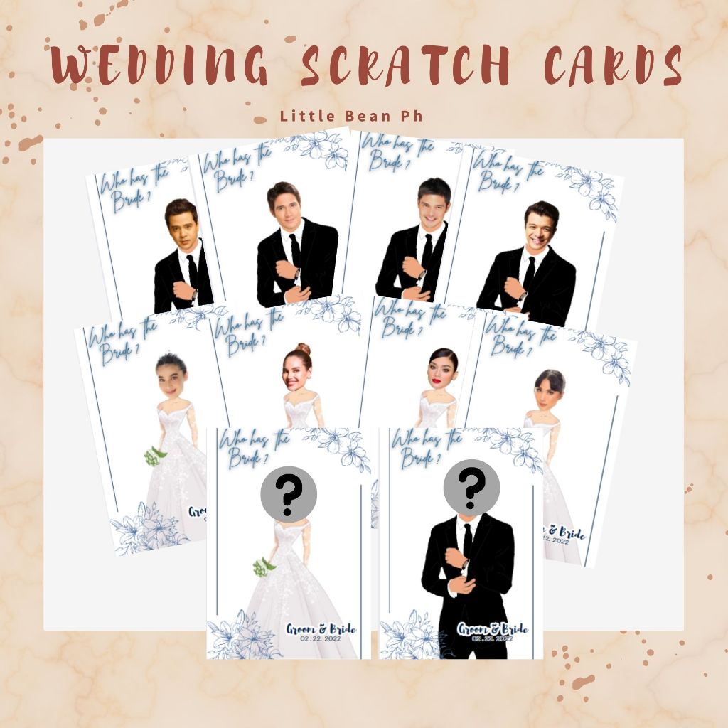 WHO HAS THE BRIDE ? / WHO HAS THE GROOM ? WEDDING SCRATCH CARD (PLEASE ...