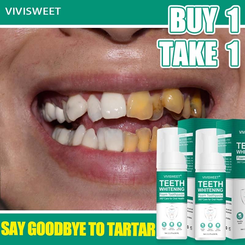 buy 1 take 1 foam whitening toothpaste 60ml remove tartar Fresh breath ...