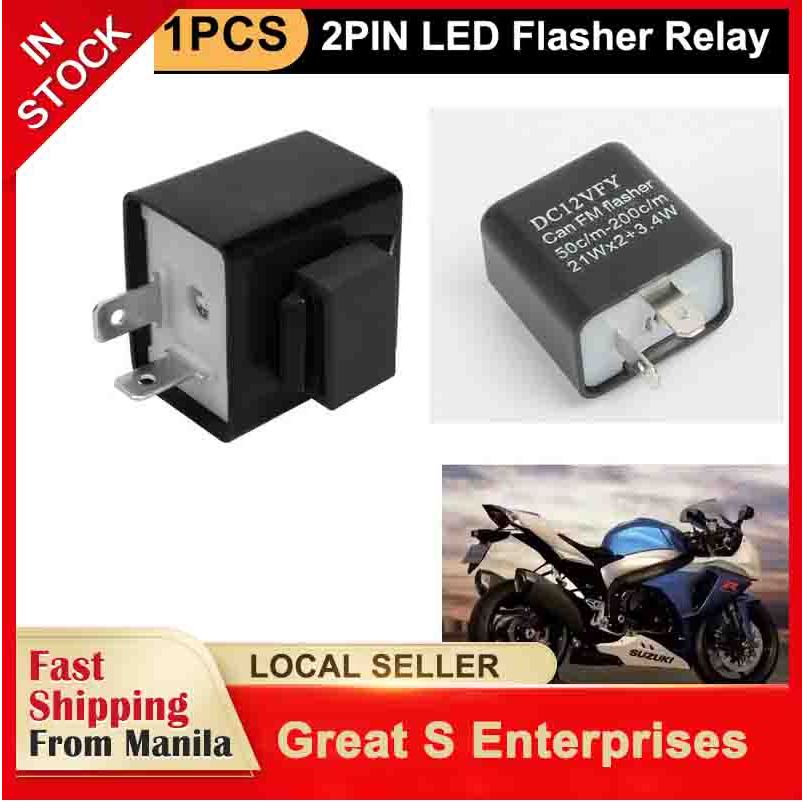 12V Universal 2 Pin Led Flasher Relay Motorcycle Switch Flasher Turn ...