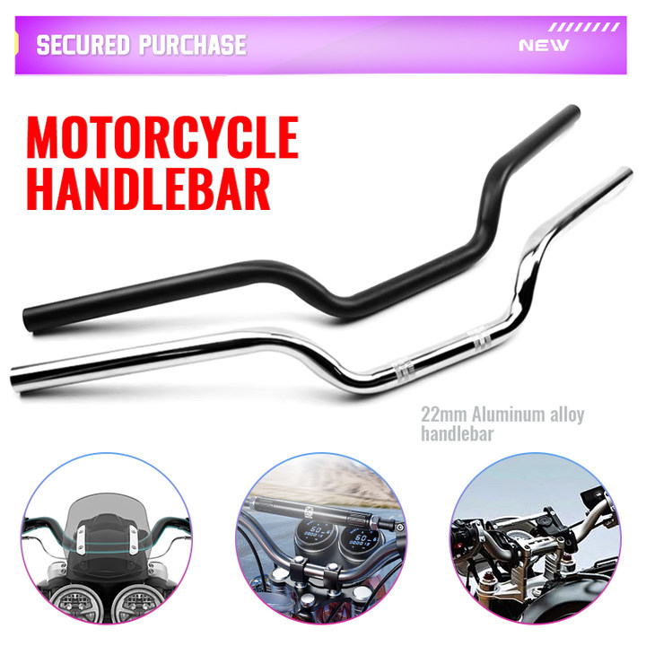 7/8" 22mm Universal Motorcycle Handlebar Stainless steel/ Aluminium ...