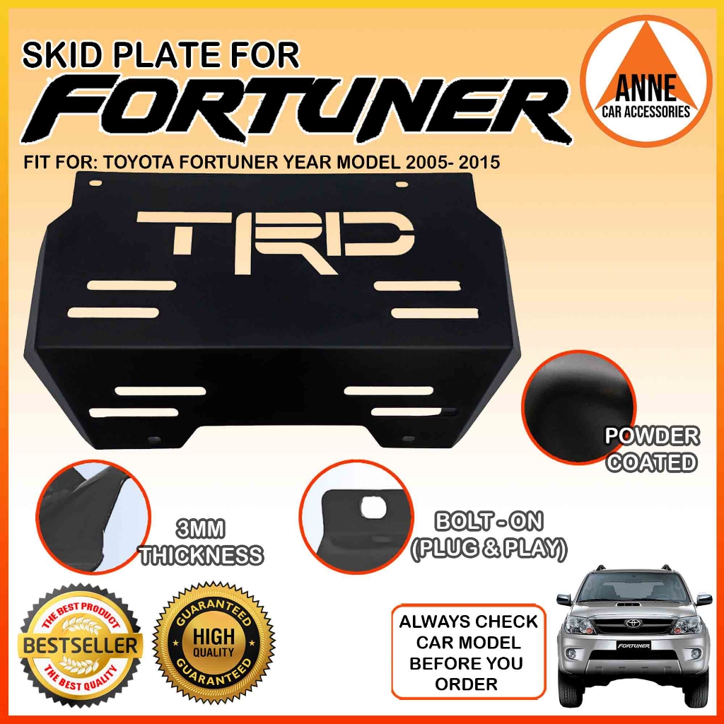 Car Skid Plate for Toyota Fortuner TRD Red & Black 2005 - 2025 Engine ...