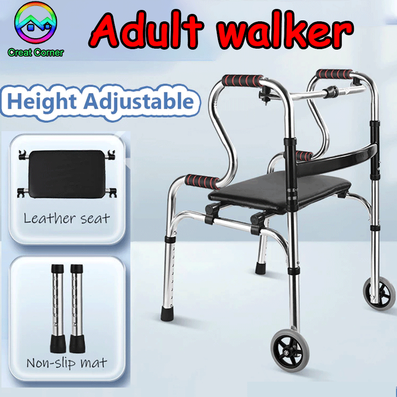 Elderly Stainless Steel Folding Torque Walker Crutches Four-corner ...