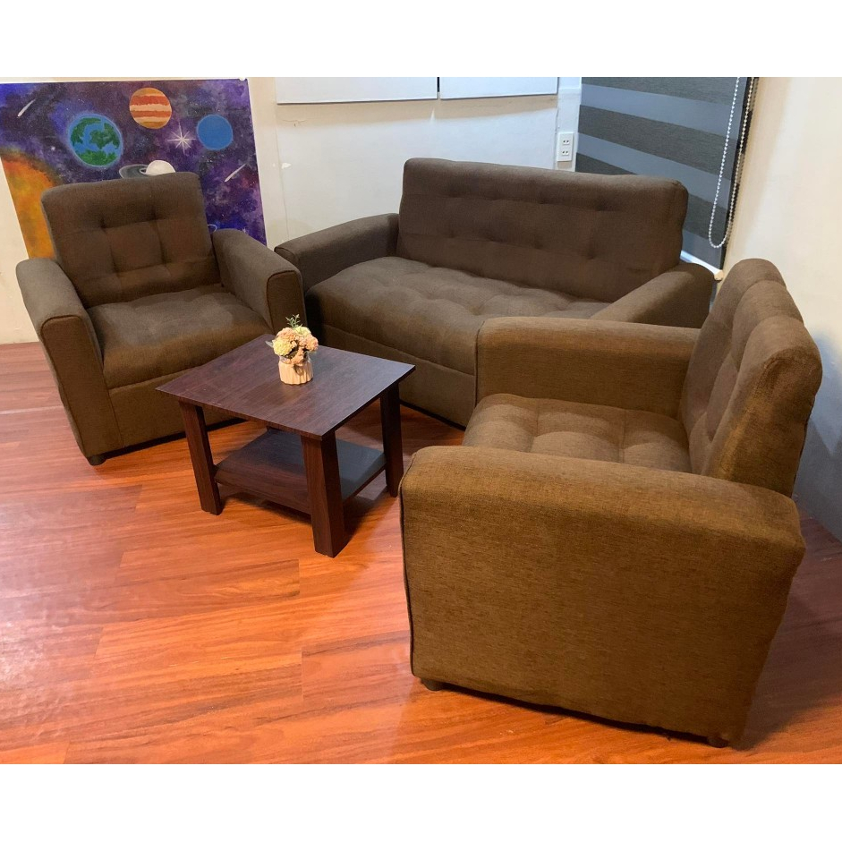 AMBASSADOR SOFA SET BROWN FABRIC WITH TABLE(FREE DELIVERY MANILA ...