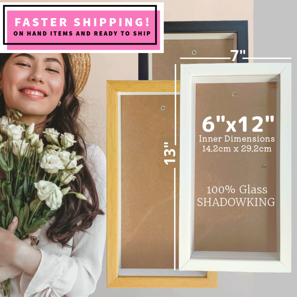 100% Glass (Not Plastic) Shadowking 6x12 Inches GLASS Shadow Frame ...