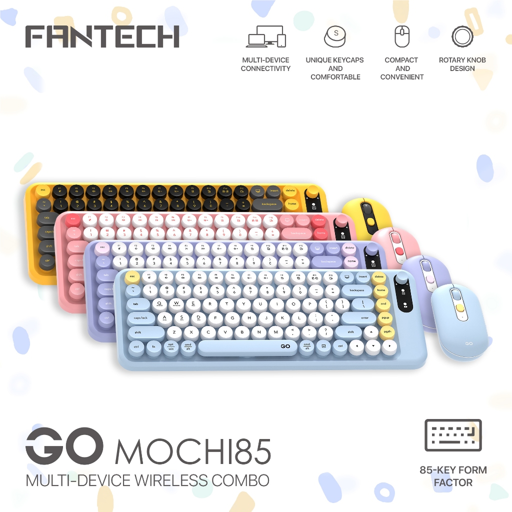 Fantech Go Mochi 85 WK898 Multi-device Compact Combo Wireless Keyboard ...