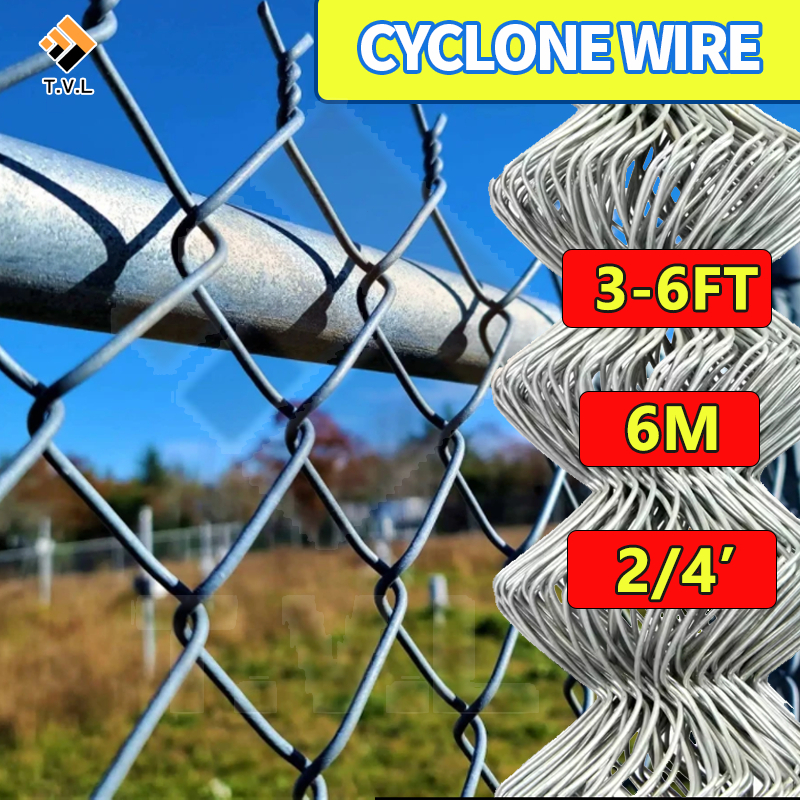 TVL Galvanized Cyclone Wires Mesh 6m 6FT Chain Link Fence for Farm ...