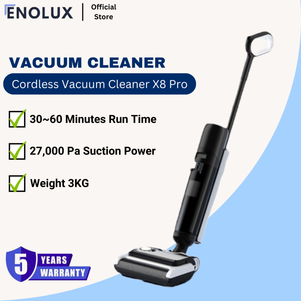 Enolux Cordless Vacuum Cleaner X8 PRO Wet and Dry Vacuum Cleaners Mop ...
