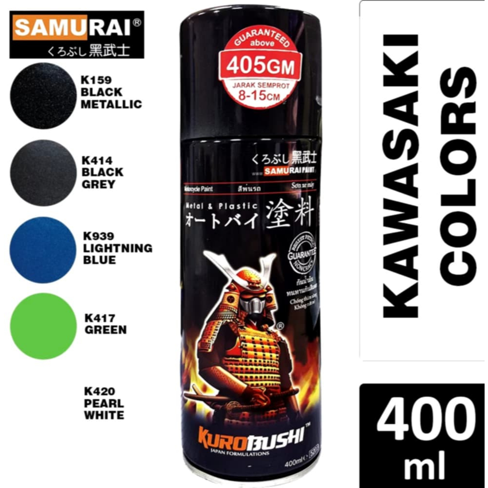 Samurai Paint Kawasaki Colors Black,Grey,Blue,Green,White | Shopee ...