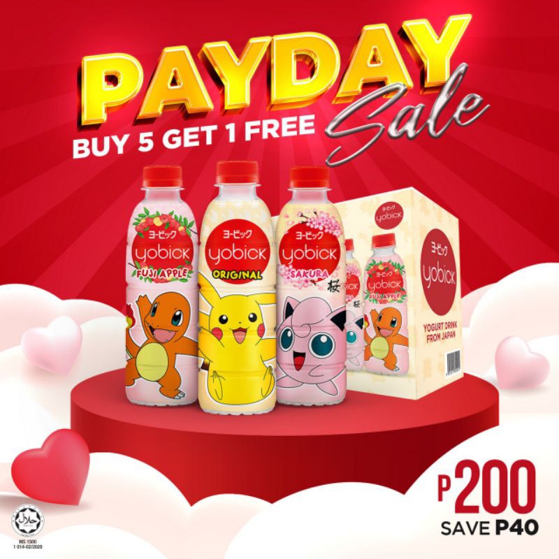 Yobick Yoghurt Prebiotic Drink -2 Original, 2 Sakura , 2 Fuji Apple ...