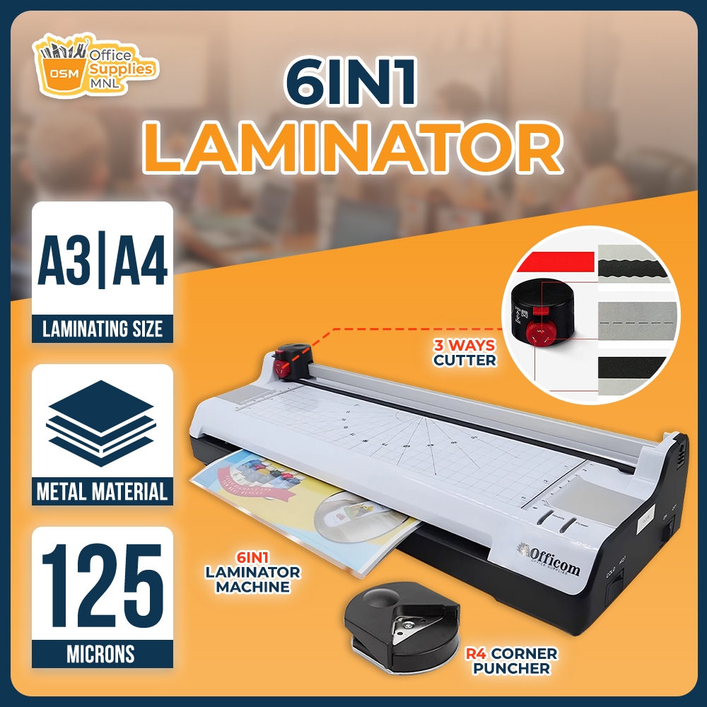 6in1 Laminator 3 Ways Cutter Laminating Machine A3/A4 Multi Functional ...