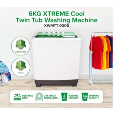 XTREME COOL Twin Tub Washing Machine XTWMTT-0006 6KG | Shopee Philippines