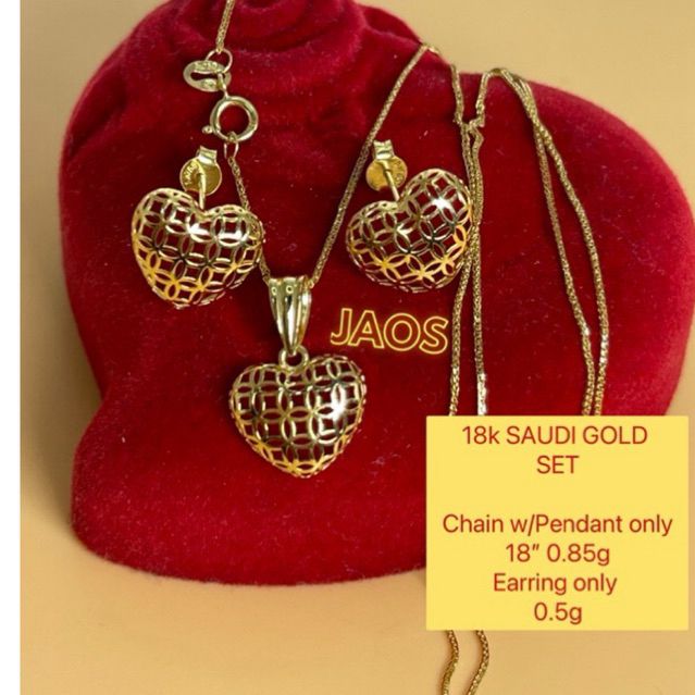 COD PAWNABLE 18k SAUDI GOLD SET 10mm | Shopee Philippines
