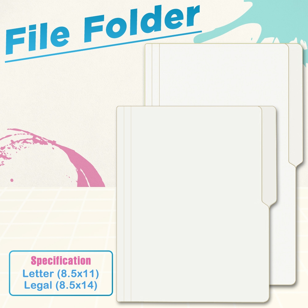 1 Pack White Folder Long and Short Thick 14 PTS 100pcs White Filing ...