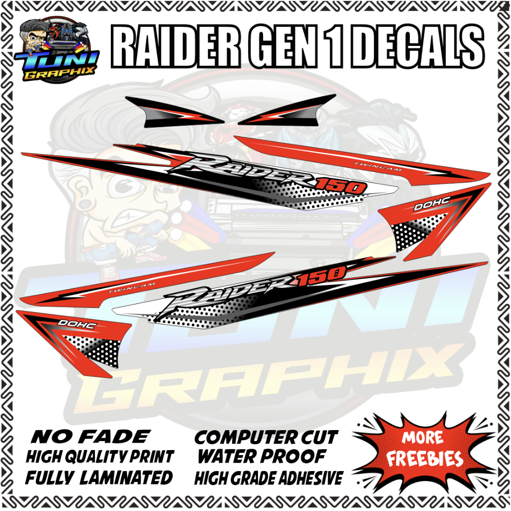 RAIDER GEN 1 STICKER STRIPPING DOTS DECALS - High Quality Print ...