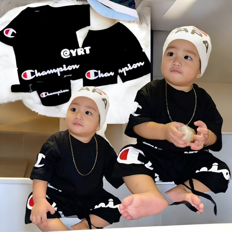 CHAM PION T-Shirt Short Terno For Kid Boy Girl 1-12 years old Baby ...