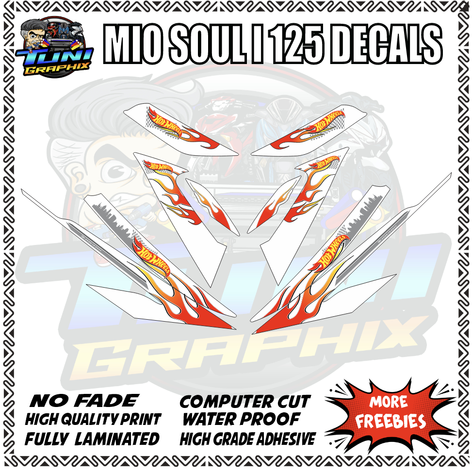 MIO SOUL I 125 GT HOTWHEELS DECALS (White Series) - High Quality Print ...