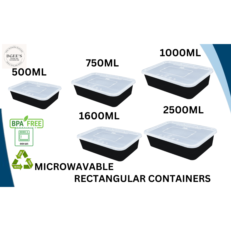 BGEE's Round and Rectangular Microwavable Container, RE500, RE750 ...