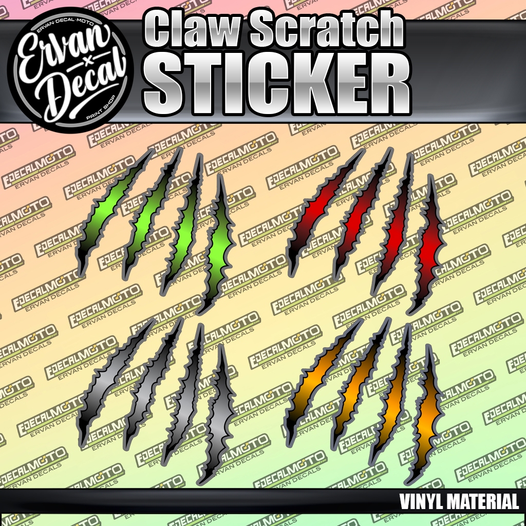 MONSTER CLAW SCRATCH STICKER VINYL DECAL FOR VIHICLE | Shopee Philippines