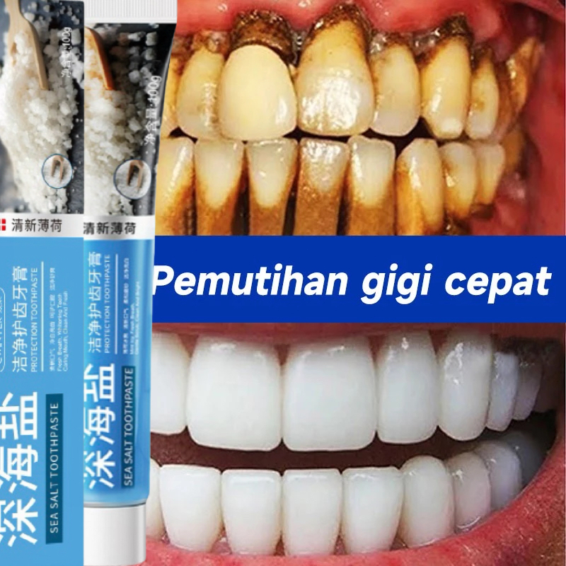 Sea Salt Whitening Toothpaste 100g Caries Teeth Tartar Removal Tooth ...