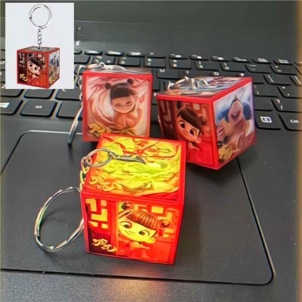 Nezha Soul Luminous Keychain shines on your fingertips, colorful and ...