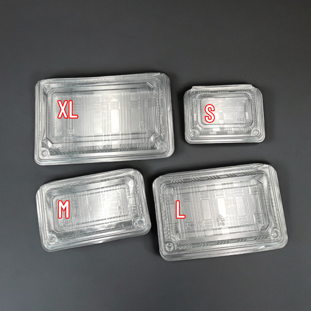 50pcs S/M/L/XL Rectangle Clamshell with Lock Clear Container Take-out ...