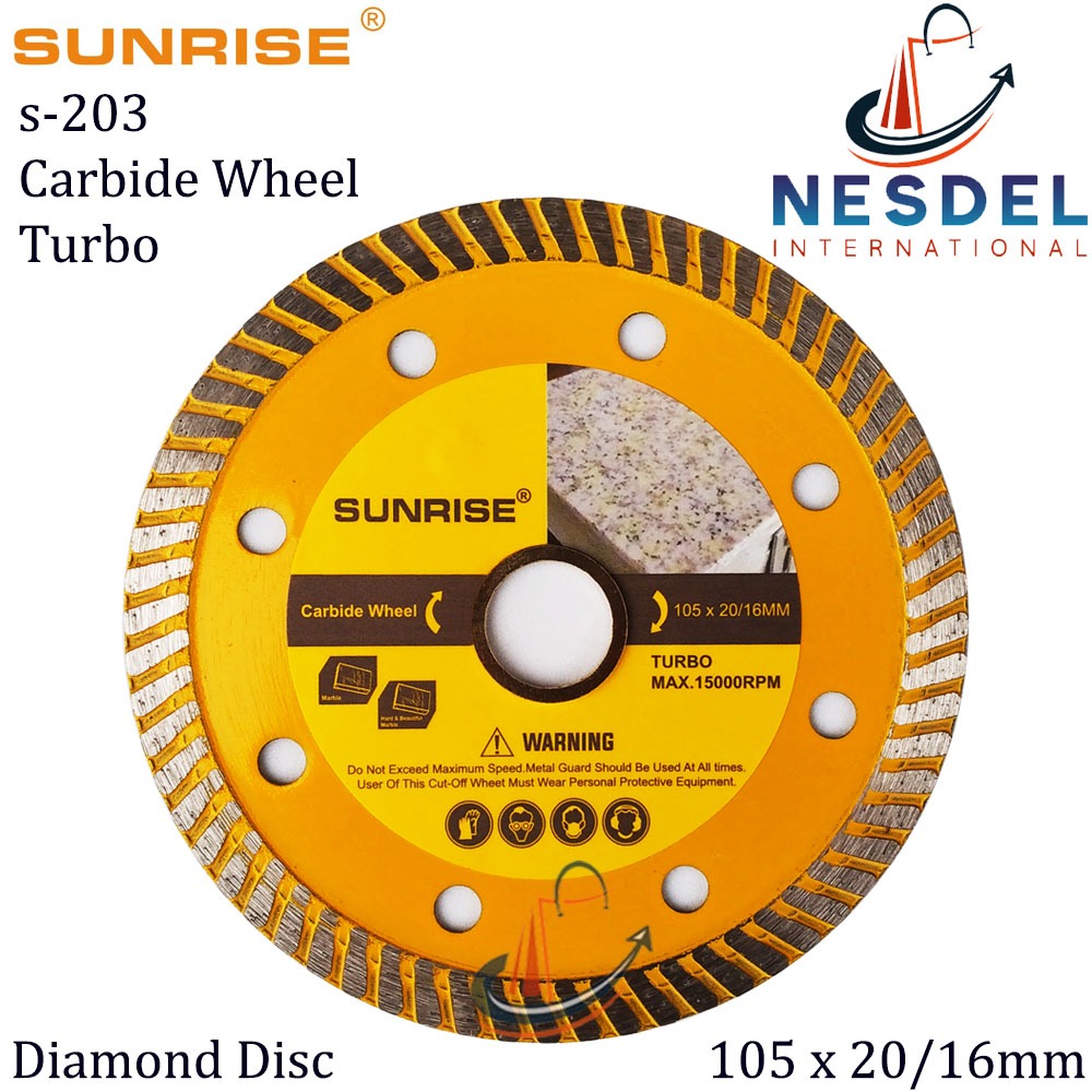 Sunrise Diamond Disc Turbo S-203 4" Heavy Duty for Tiles, Granite ...