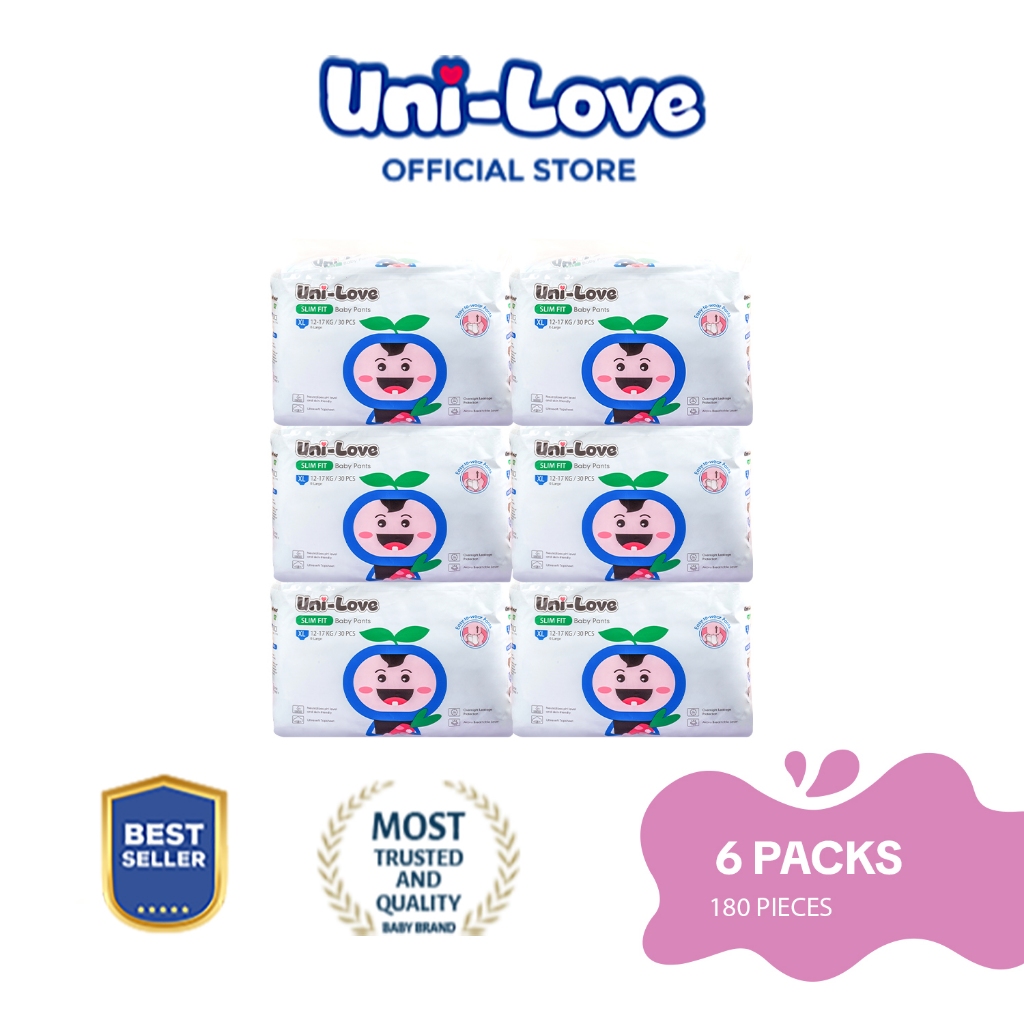 UniLove Slim Fit Baby Pants 30's (X-Large) Pack of 6 | Shopee Philippines