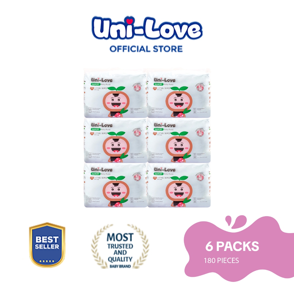 UniLove Slim Fit Baby Pants 30's (XXX-Large) 30's Pack of 6 | Shopee ...
