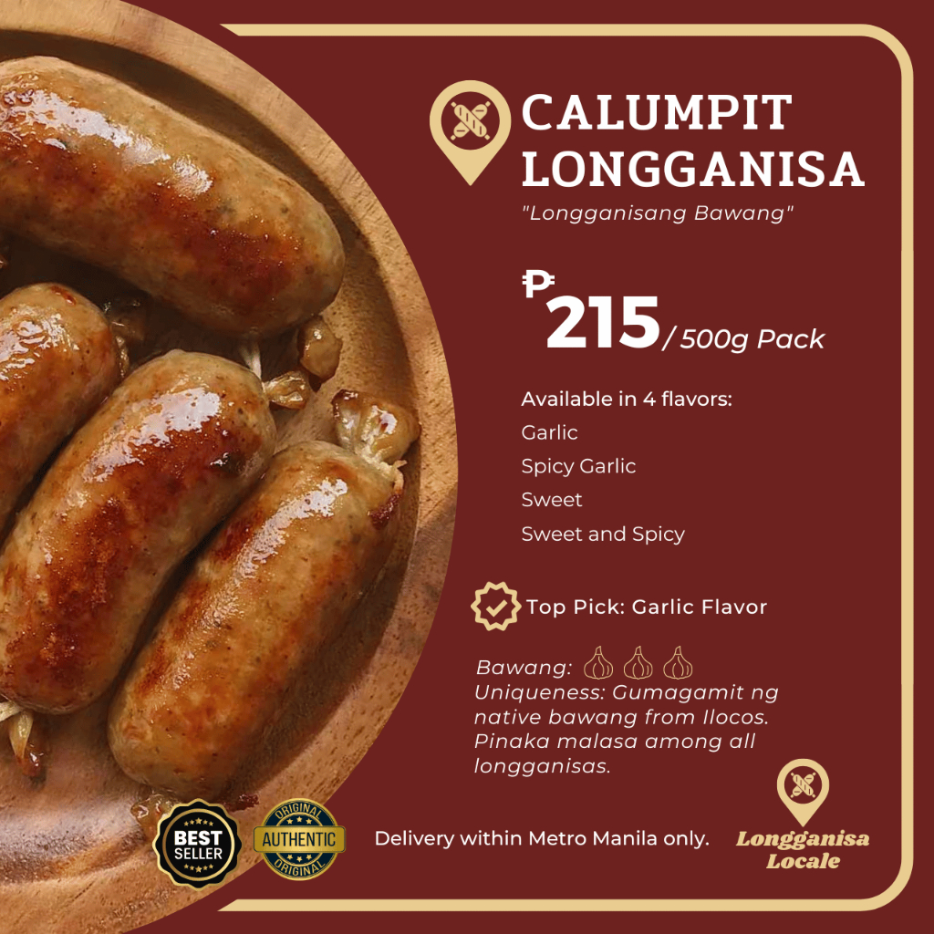 Calumpit Longganisa "Longganisang Bawang" 500 grams | Shopee Philippines