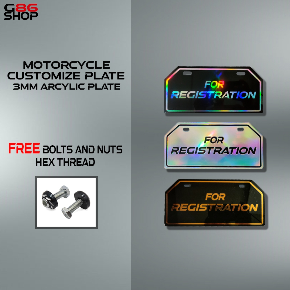 FOR REGISTRATION FOR ALL NEW WITH FREE BOLTS AND NUTS MOTORCYCLE PLATE ...