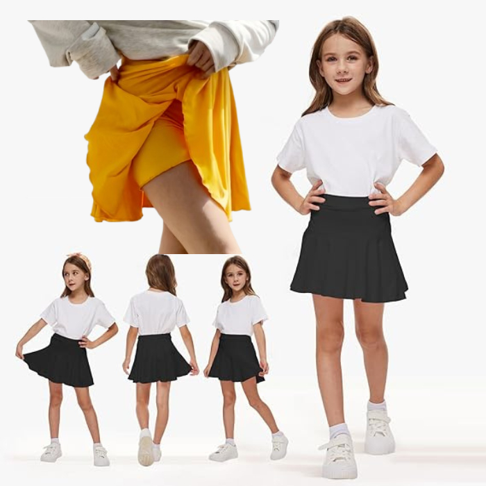 Colorful Plain Skort for Kids Girls School Uniform Palda Short Skater ...