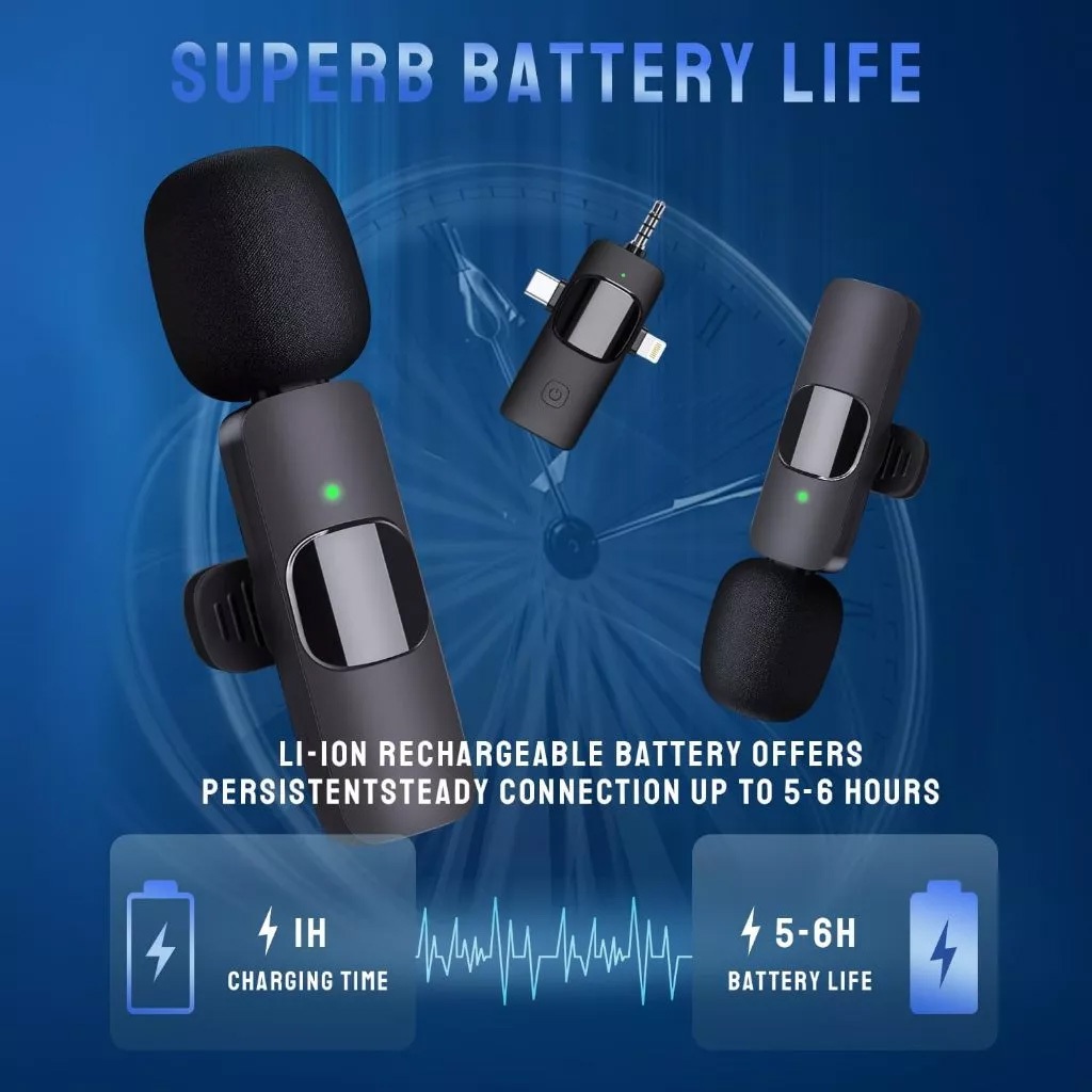 K15 Wireless Microphone Universal Microphone for Audio Video recording ...