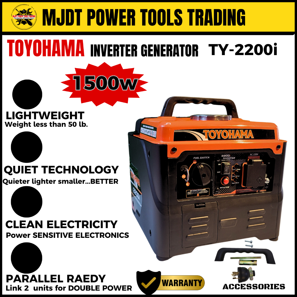 TY-2200Ii TOYOHAMA INVERTER GENERATOR (Gasoline) | Shopee Philippines