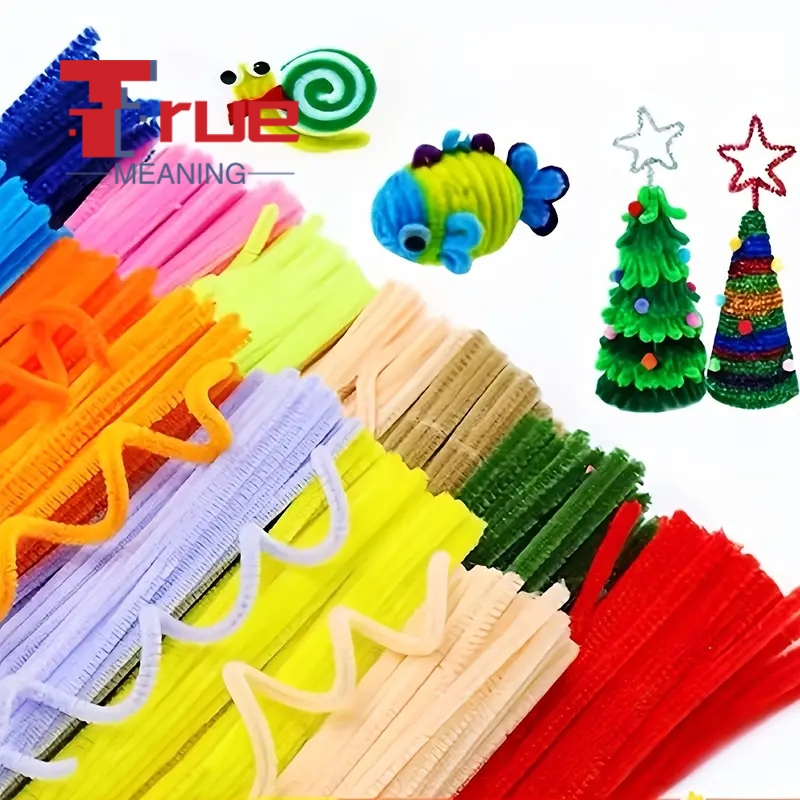 100PCS Fuzzy Wire Colorful Dense Pipe Cleaner Flower Stem DIY Creative ...